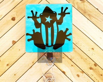 Personalized Retractable Taino Coqui Heartbeat Work ID Badge Reel ...