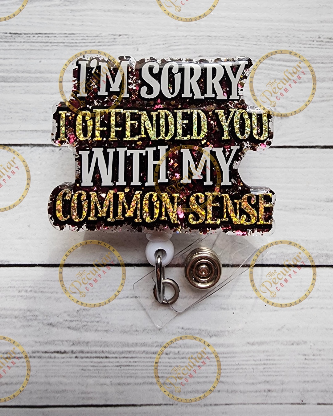 Common Sense Badge Reel, Badge Holder, Snarky Badge Reel, Sassy Badge ...