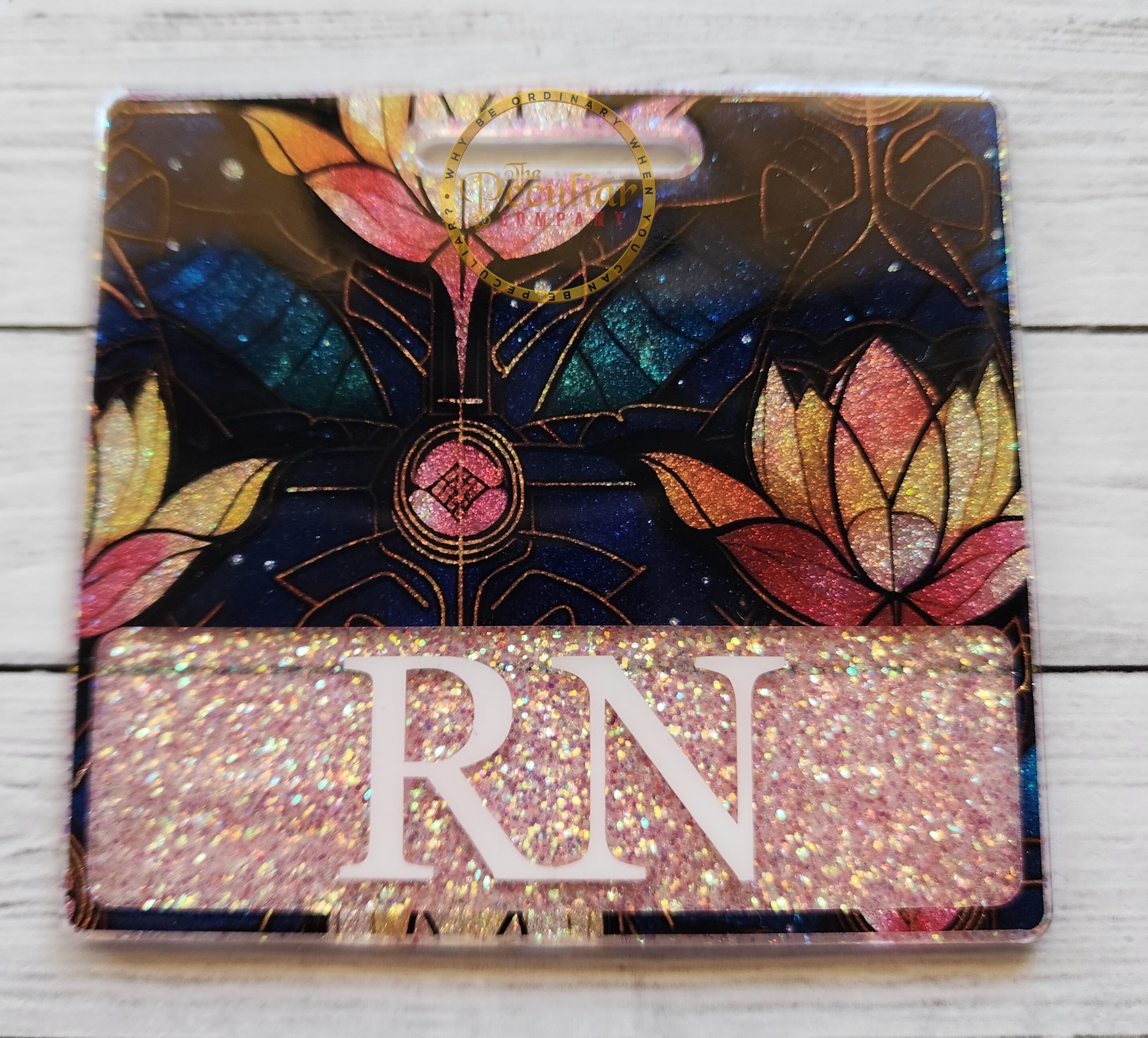 Glitter Lotus Badge Buddy: Floral ID Card Holder - Etsy
