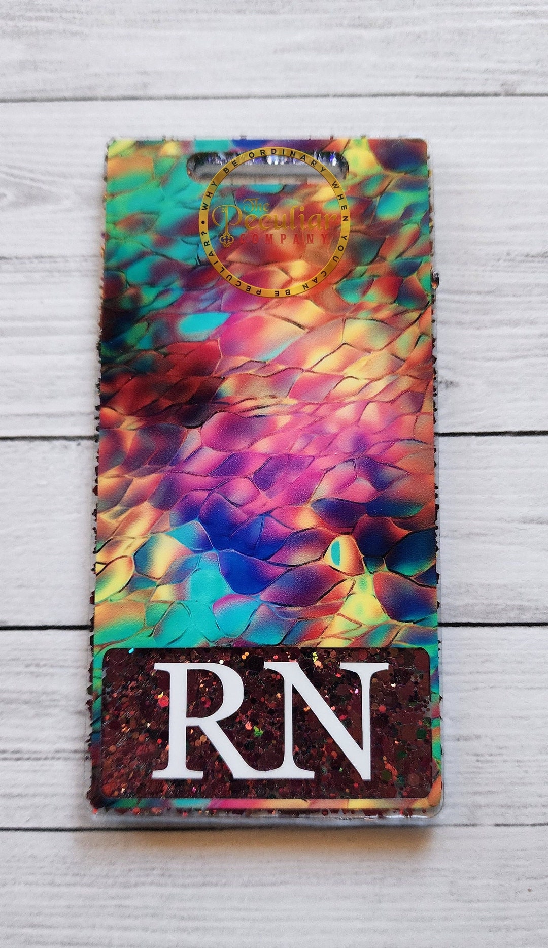 Chameleon Glitter RN Badge Buddy: Nurse Gift - Etsy