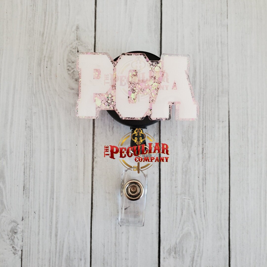 Handmade PCA Badge Reel: Glitter Patient Care Assistant Gift - Etsy