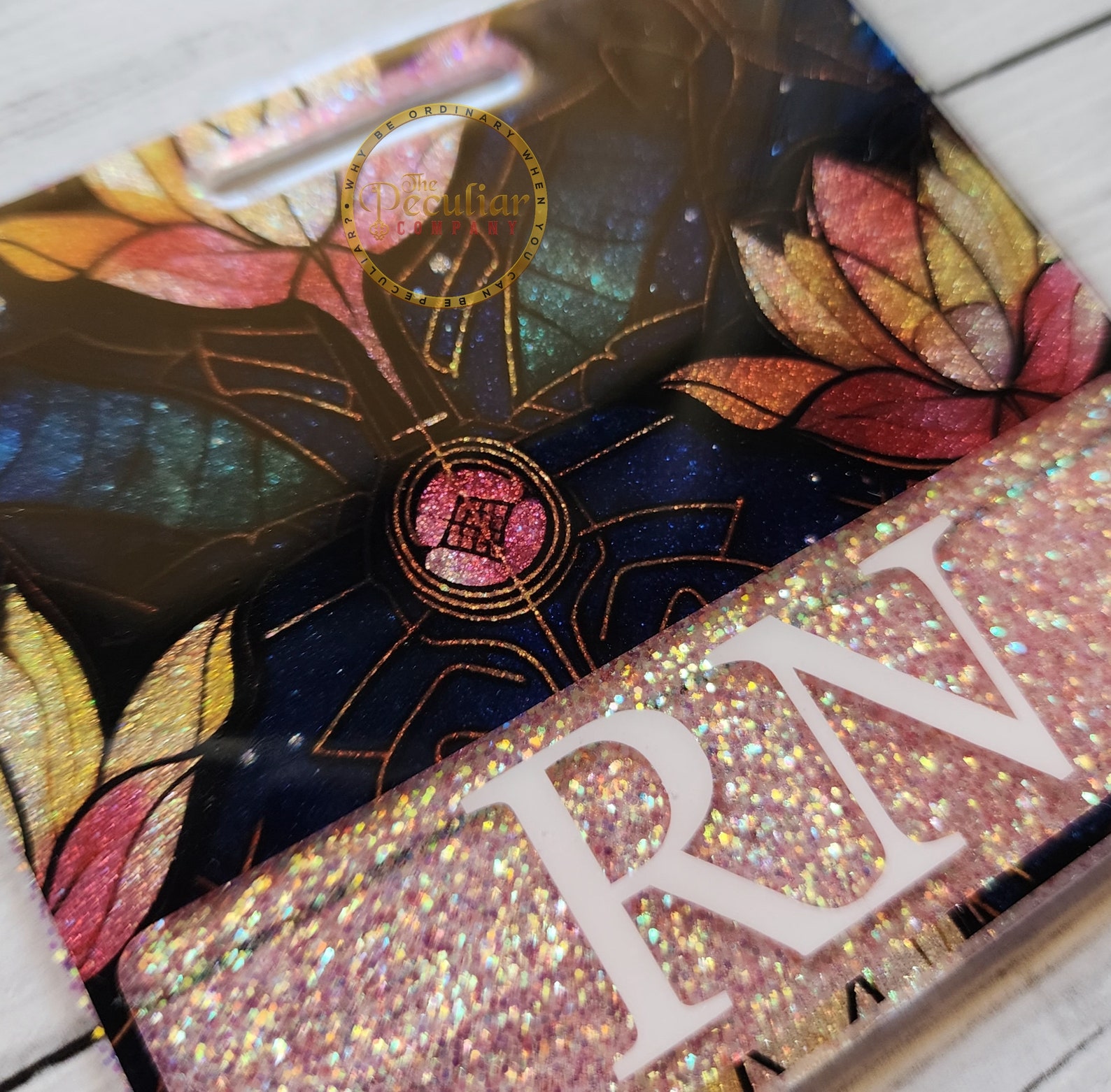 Glitter Lotus Badge Buddy: Floral ID Card Holder - Etsy