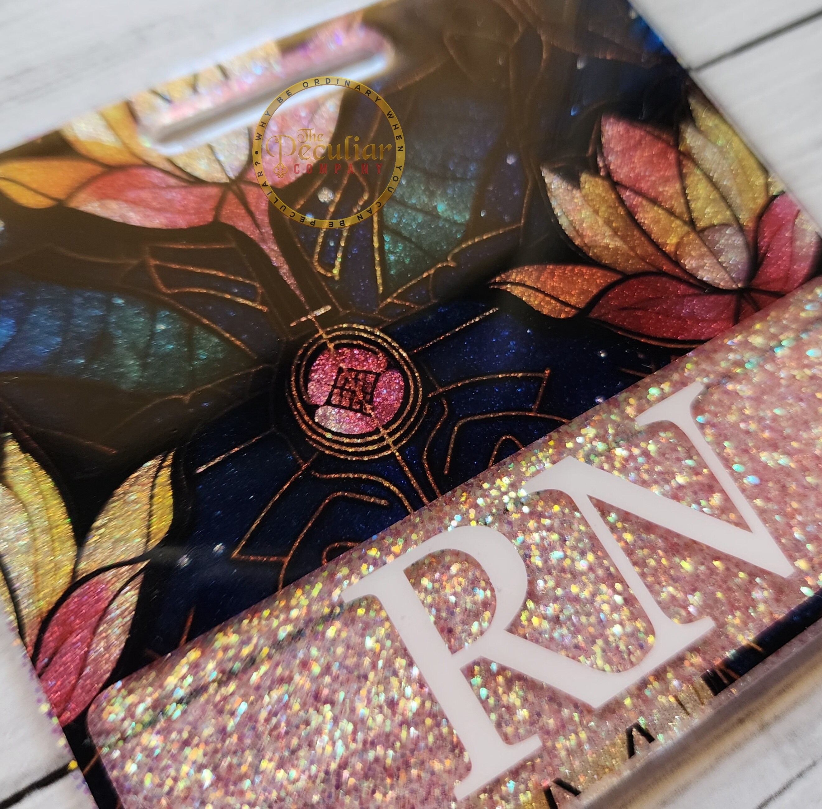 Glitter Lotus Badge Buddy: Floral ID Card Holder - Etsy