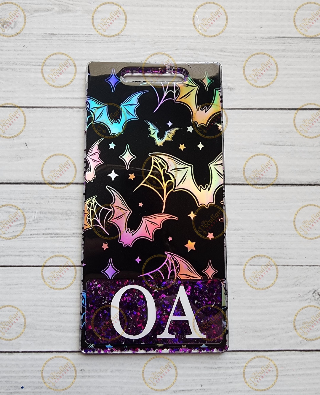 Holographic Bats Badge Buddy: RN, Nurse, Halloween Accessory - Etsy