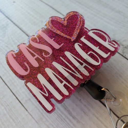 Case Manager Funny Badge Reel Silver Glitter Case Manager - Etsy