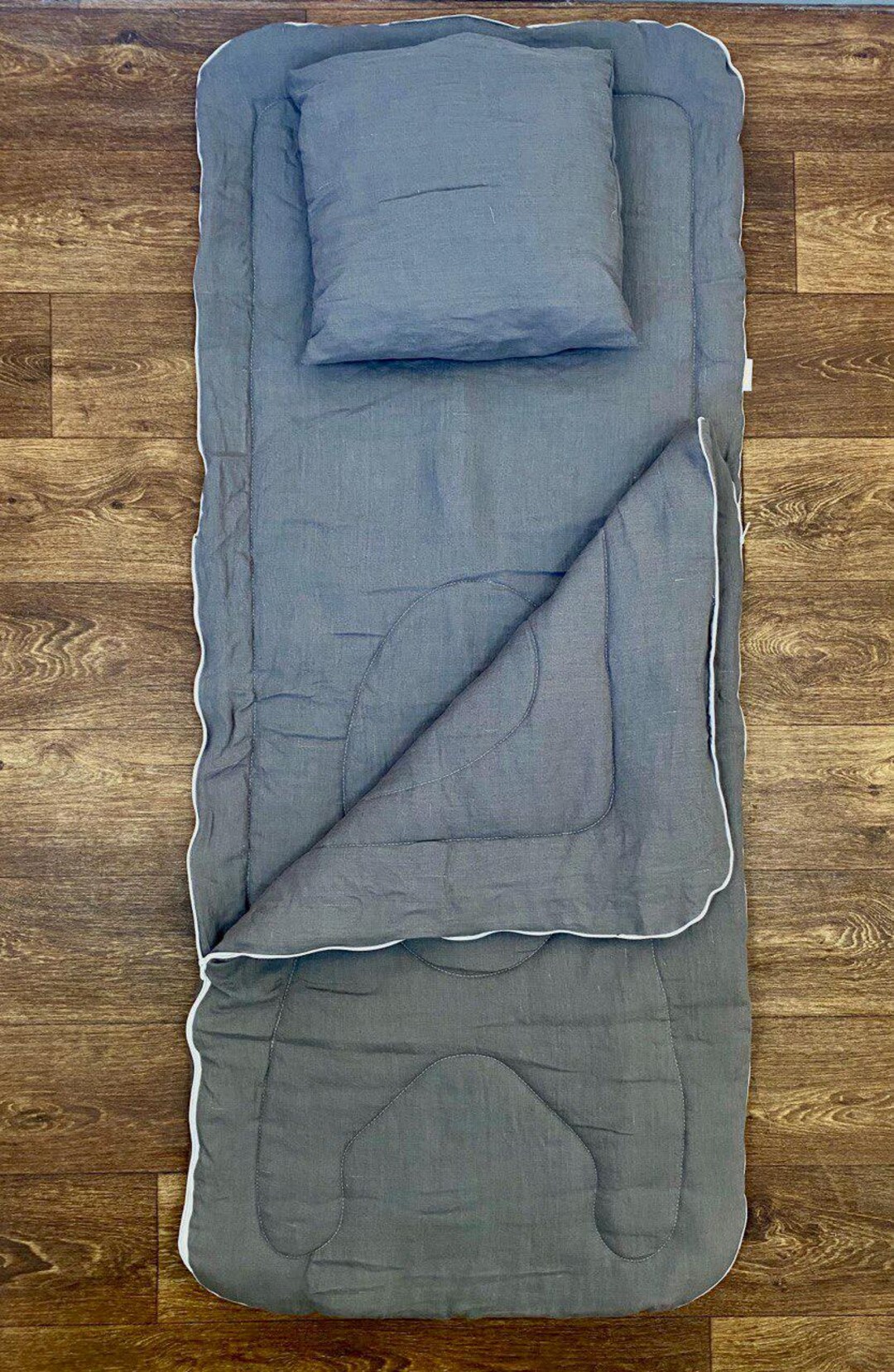 Organic Linen Kids Nap Mat Set: Personalized Sleeping Bag & Pillow - Etsy