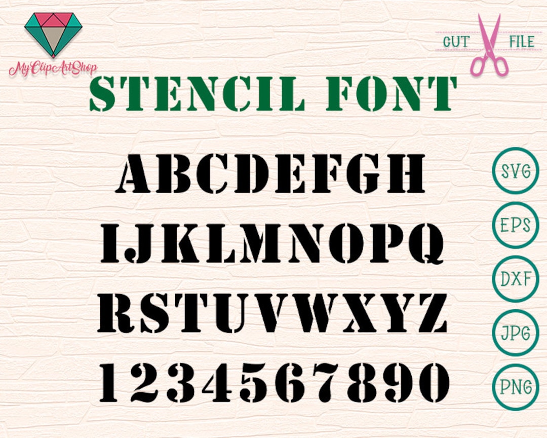 Army Font Svg, Stencil Font Svg, Stencil Script Svg, Army Alphabet Svg ...