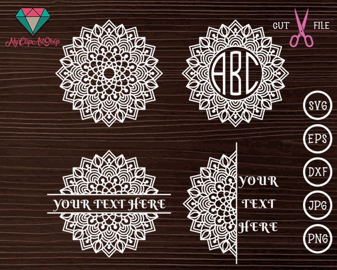 Monogram Frame Svg, Mandala Svg, Wedding Monogram Svg, Name Monogram ...