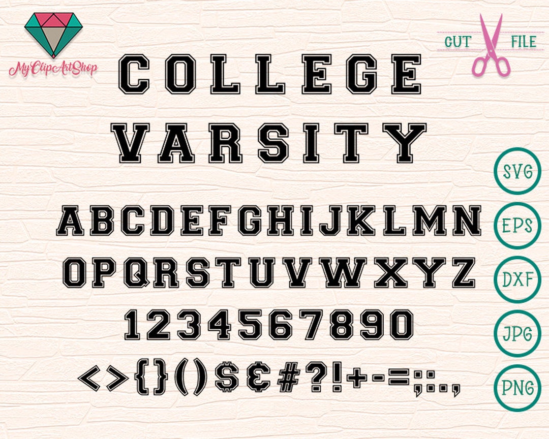 Varsity Font SVG, College Font Svg, Varsity Alphabet Svg, Varsity ...