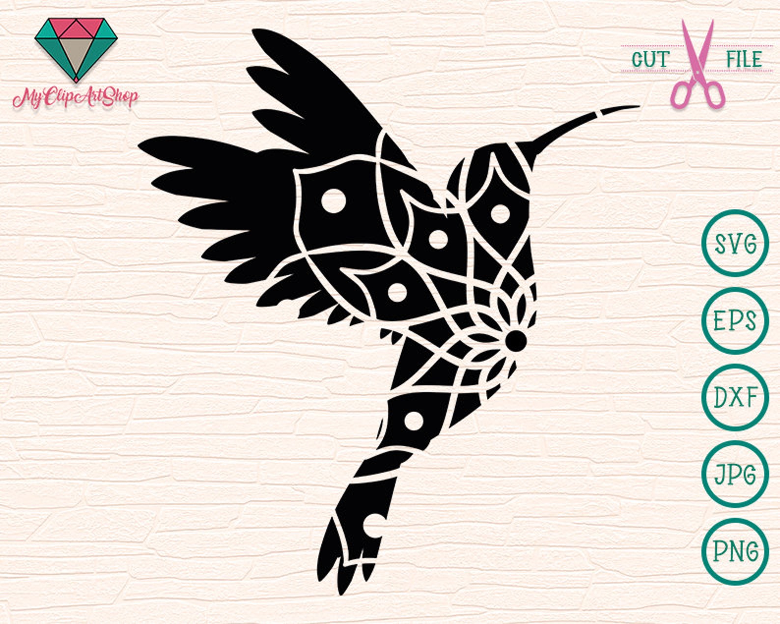 Hummingbird Mandala Svg Hummingbird Decal Svg Cut File Boho | Etsy