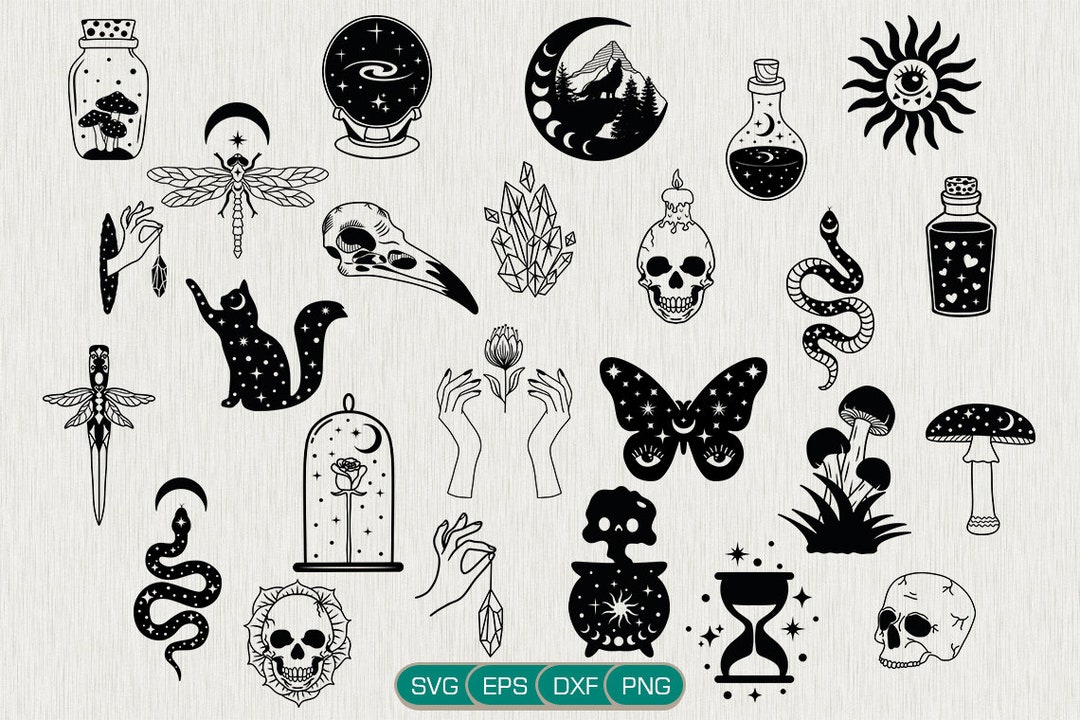 Mystical Svg, Mystic Moon Svg, Mystic Insect Svg, Mystical Bundle Svg ...