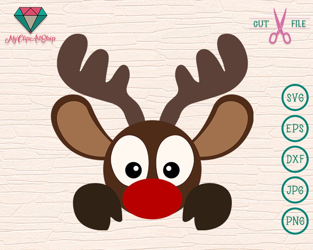 Peeping Rudolph Svg, Rudolph Monogram Svg, Rudolph Cricut Svg, Red Nose ...