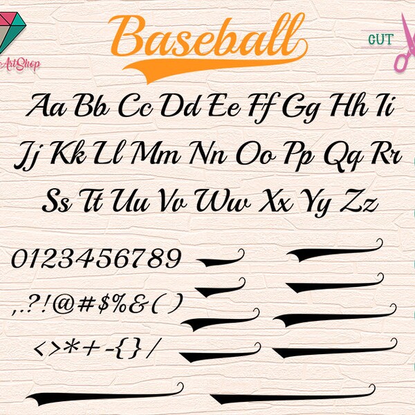 Baseball Font - Etsy