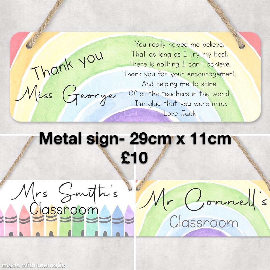 Teacher Sign, Teacher Gift, Teacher End of Year Gift, Thank You Teacher ...