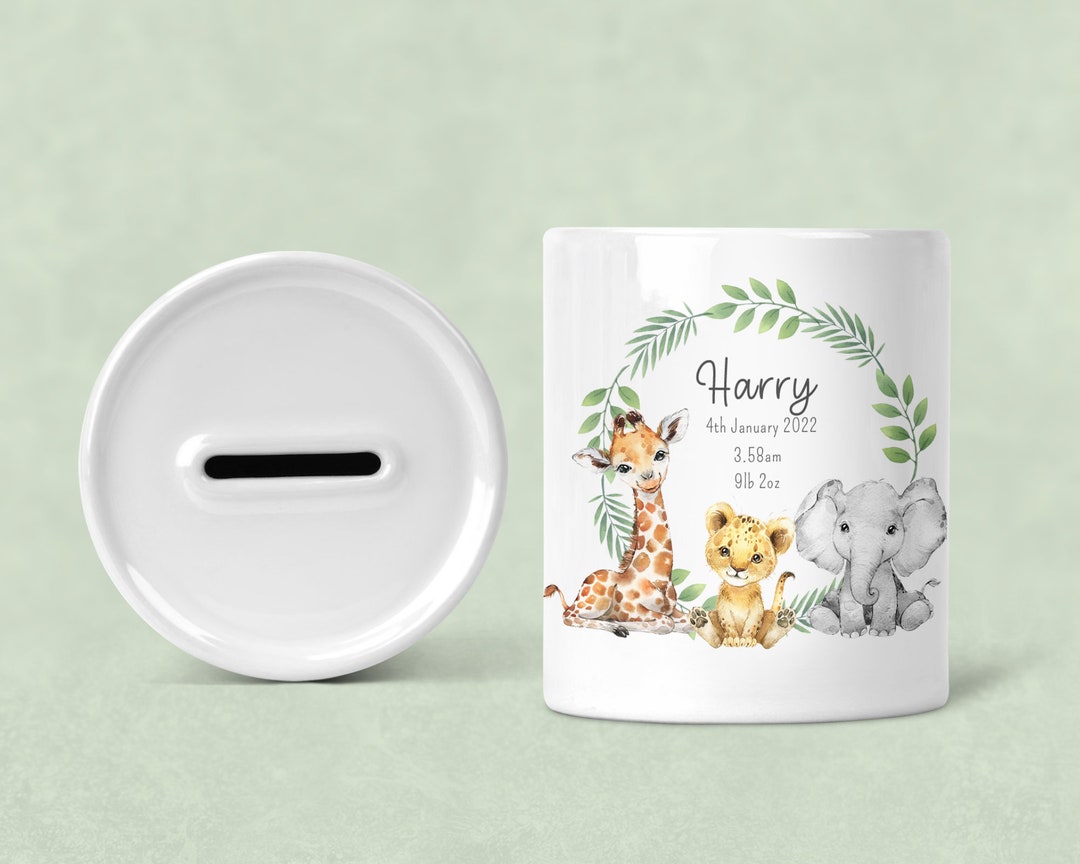 Personalised Jungle Money Box -safari Money Box, Personalised Money Box ...