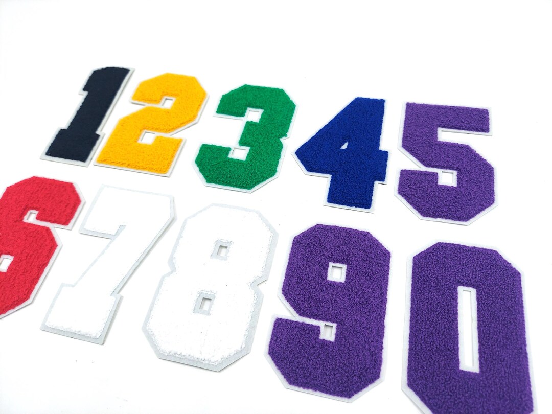 5 Inch Chenille Number W/ White Background: Pick Your Number/ Color - Etsy