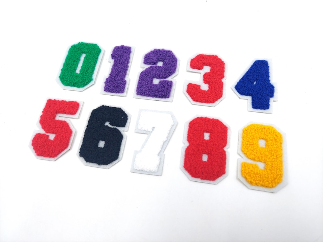 2 Inch Chenille Number W/ White Background: Pick Your Number/ Color - Etsy