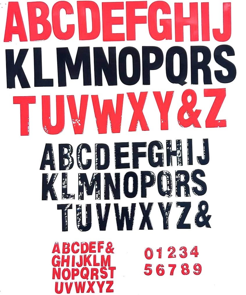 1, 2, 3 Inch 3D Vinyl Letters and Numbers in Black or Red: Pick Your ...