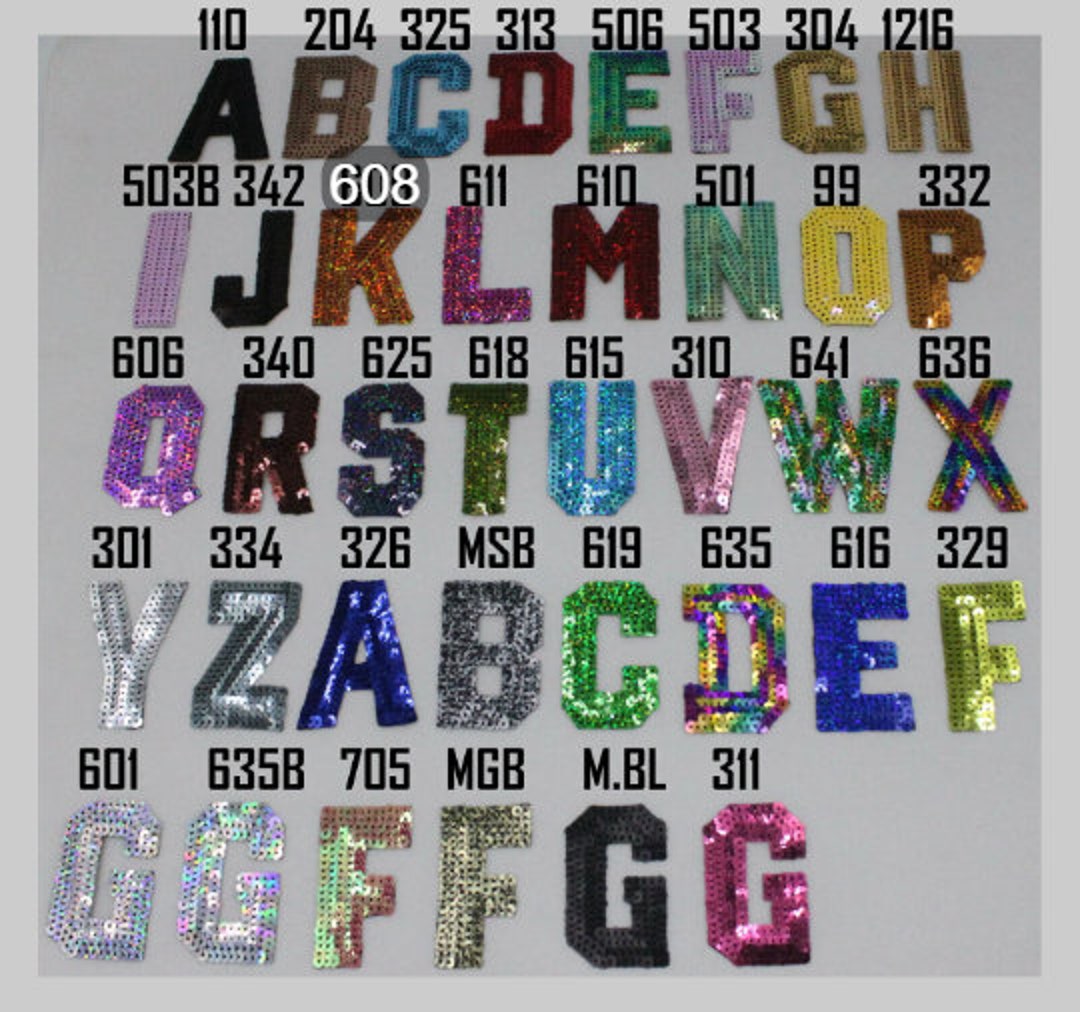 WHITE NOW AVAILABLE 2.5 Sequin Letters color Options - Etsy