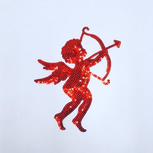 Sequin Pink or Red Cupid With a Bow and Arrow Patches - Ships From USA - Etsy
