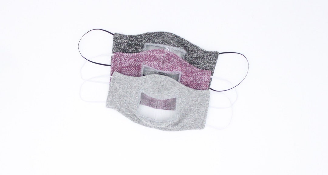 Made in USA Cotton Adult Clear Window Wrap Around Face Mask - Etsy