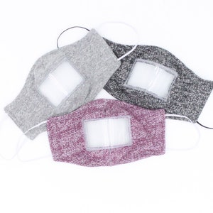 Made in USA Cotton Adult Clear Window Wrap Around Face Mask - Etsy