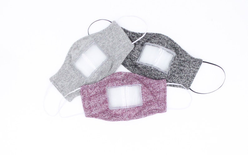 Made in USA Cotton Adult Clear Window Wrap Around Face Mask - Etsy