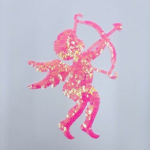 Sequin Pink or Red Cupid With a Bow and Arrow Patches - Ships From USA - Etsy