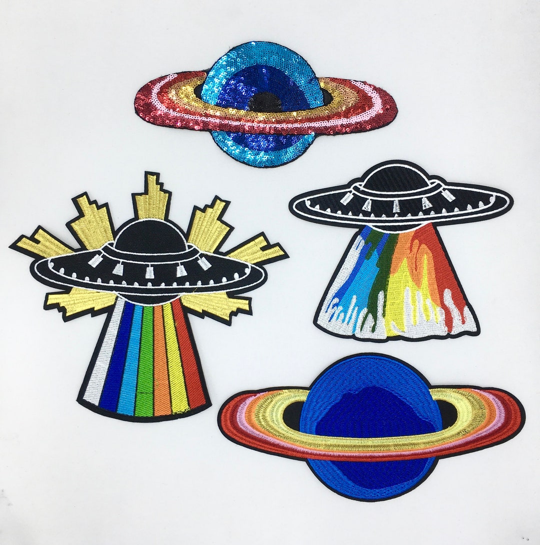 Sequin and Embroidery Rainbow Planet Patches - Ships From USA - Etsy