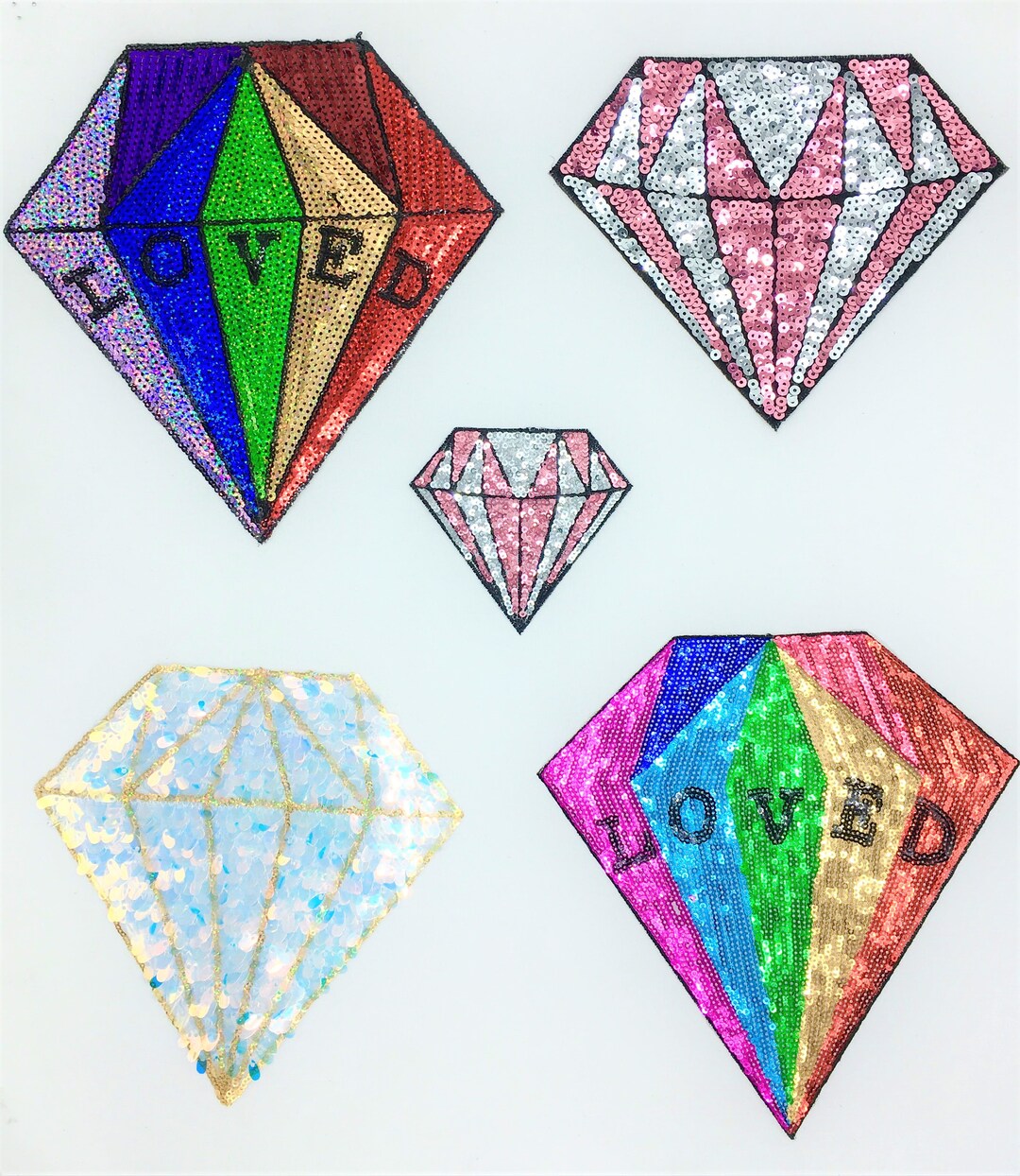 Sequin Colorful Diamonds Patches - Ships From USA - Etsy