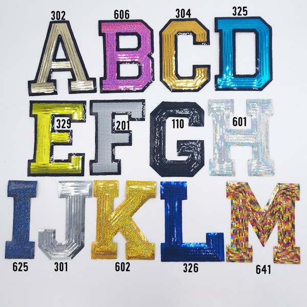 Large Sequin Iron on Letter - Etsy