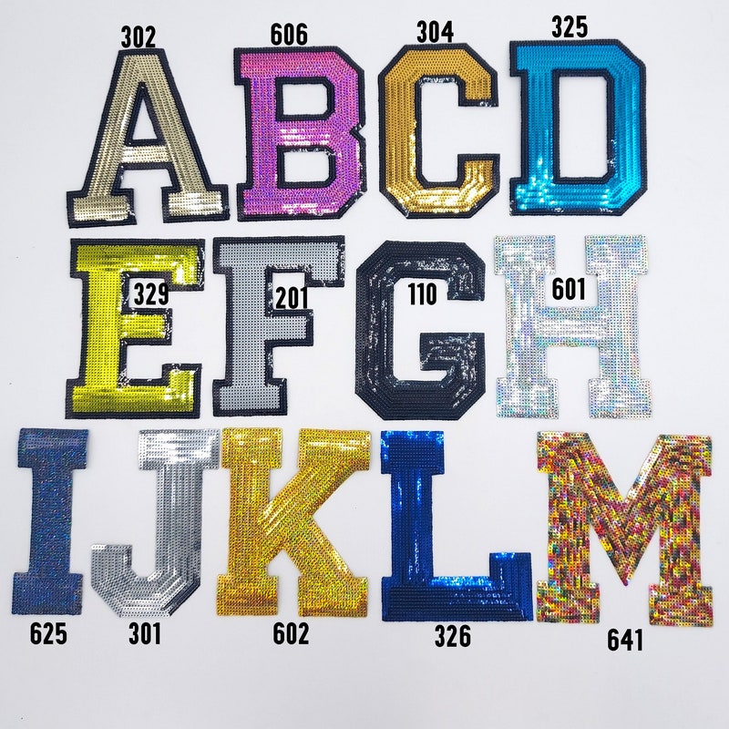 Sequin Letter Patchs - Etsy