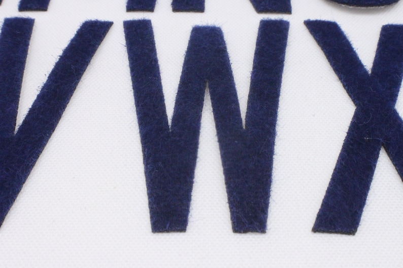 3 Fuzzy Iron on Navy Thin Letter Patches Ships From - Etsy