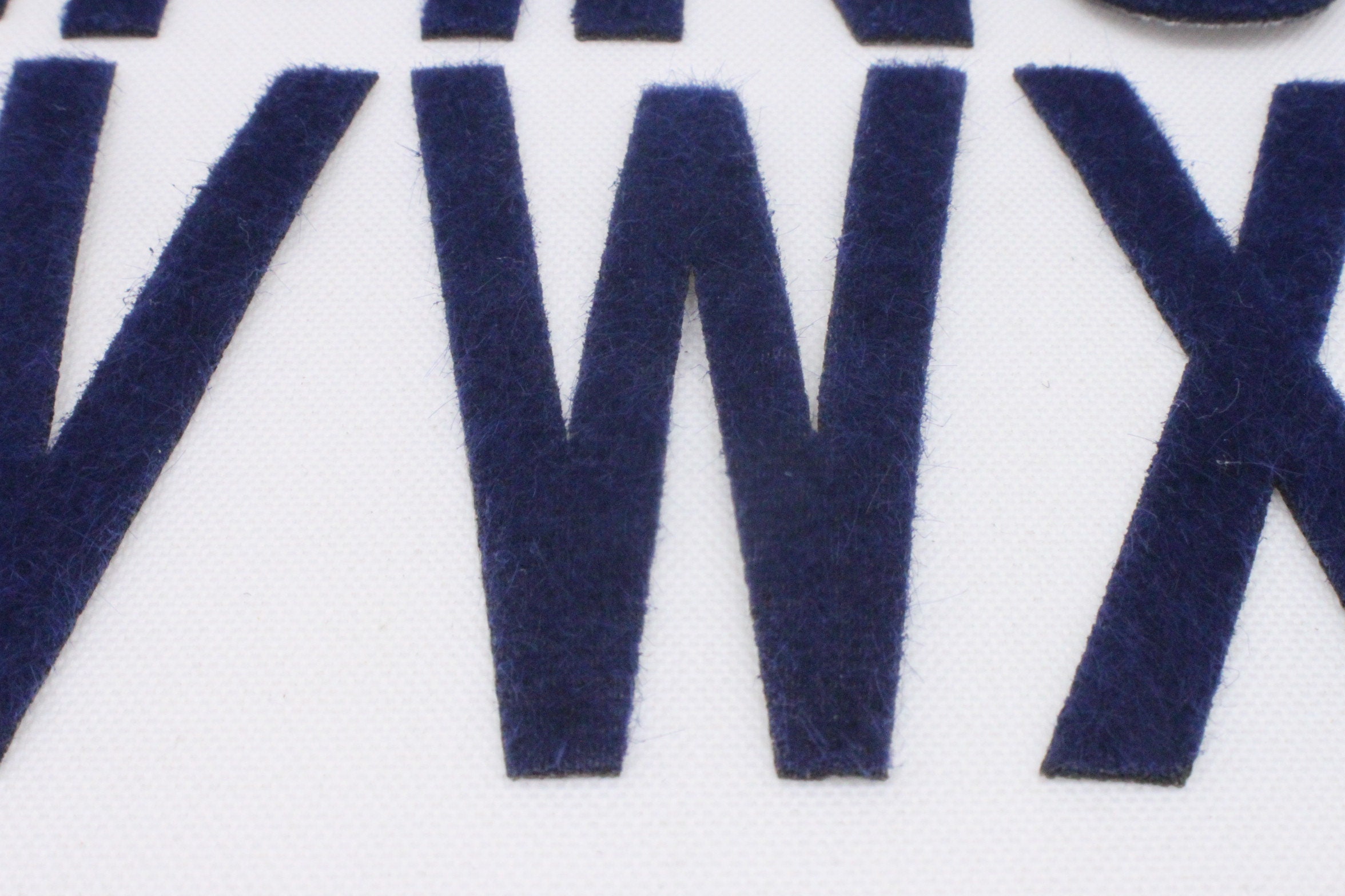 3 Fuzzy Iron on Navy Thin Letter Patches Ships From - Etsy
