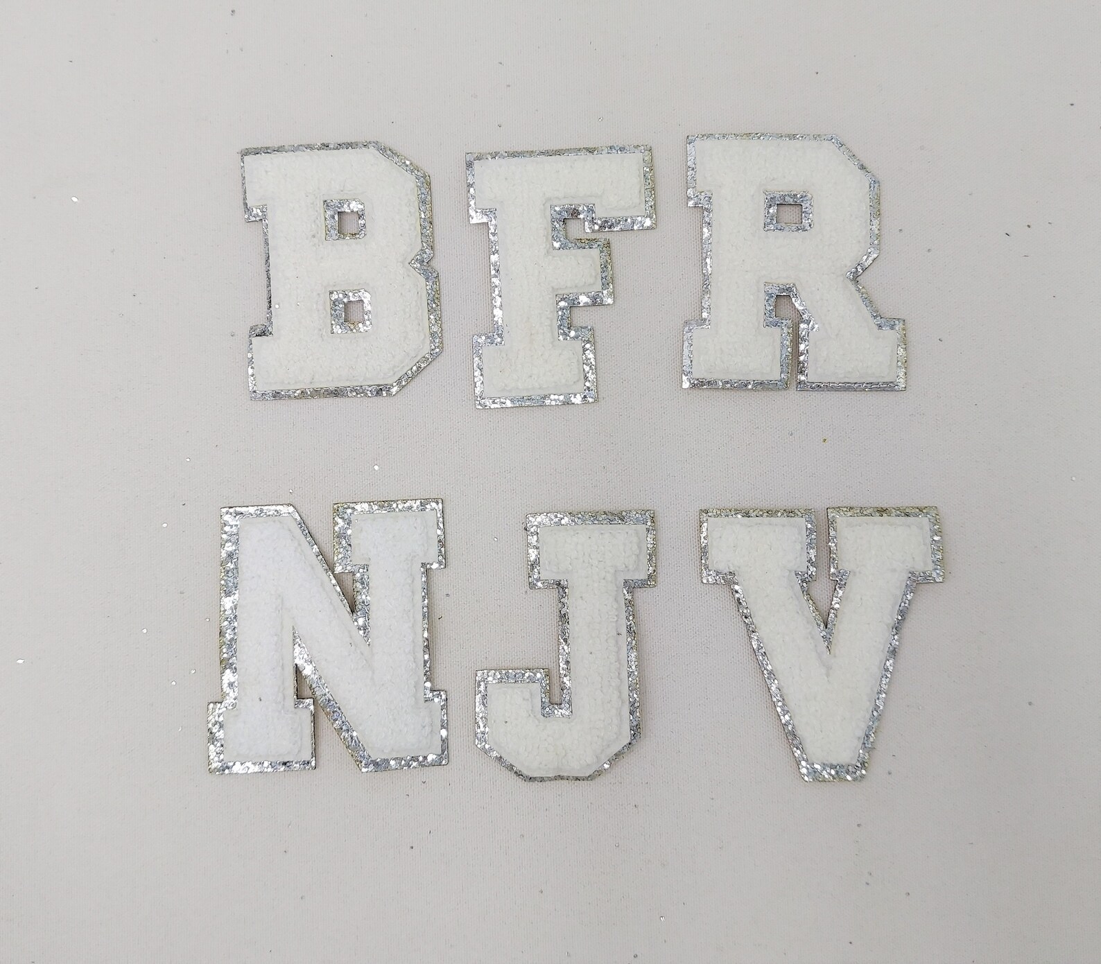 3 Inch Chenille Letter With Silver Glitter Border: Pick Your Letter ...