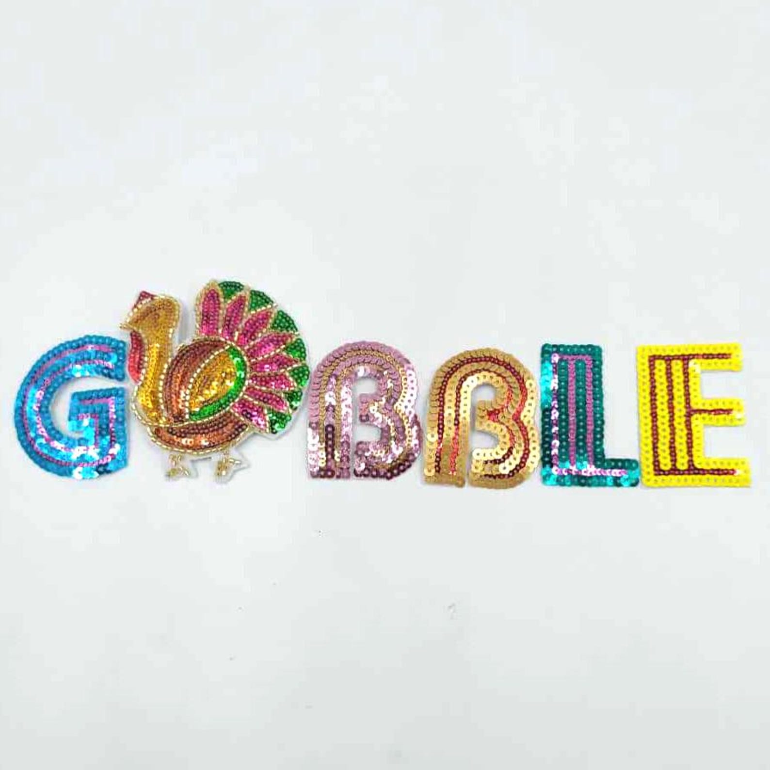 Turkey and Letter GOBBLE Sequin Patch - Ships From USA - Etsy