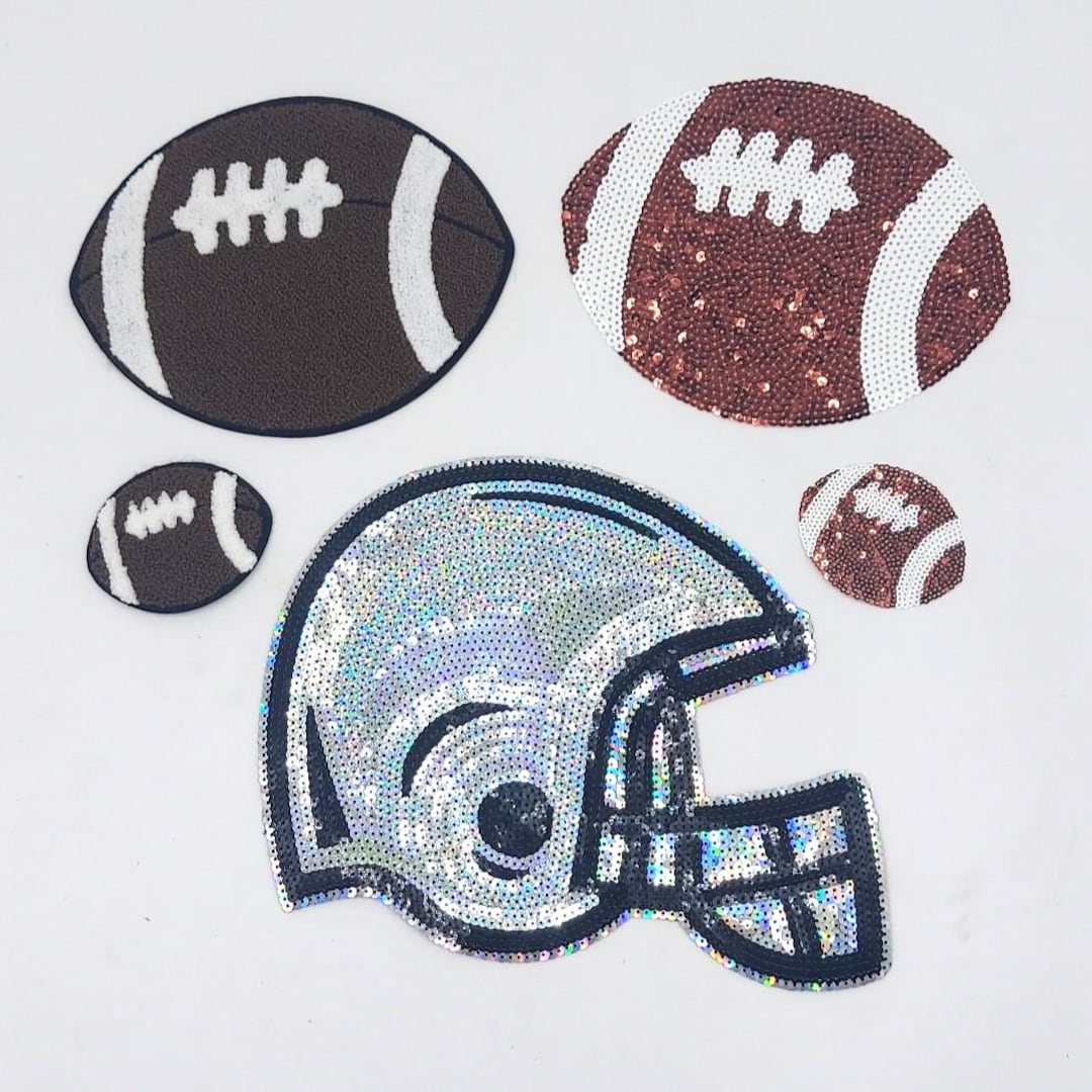 Sequin and Chenille Football and Helmet Patches Ships From USA - Etsy