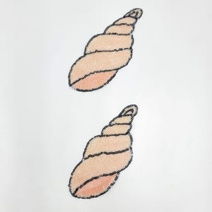 Sequin Conch Mermaid Spiral Sea Shells Patches - Ships From USA - Etsy