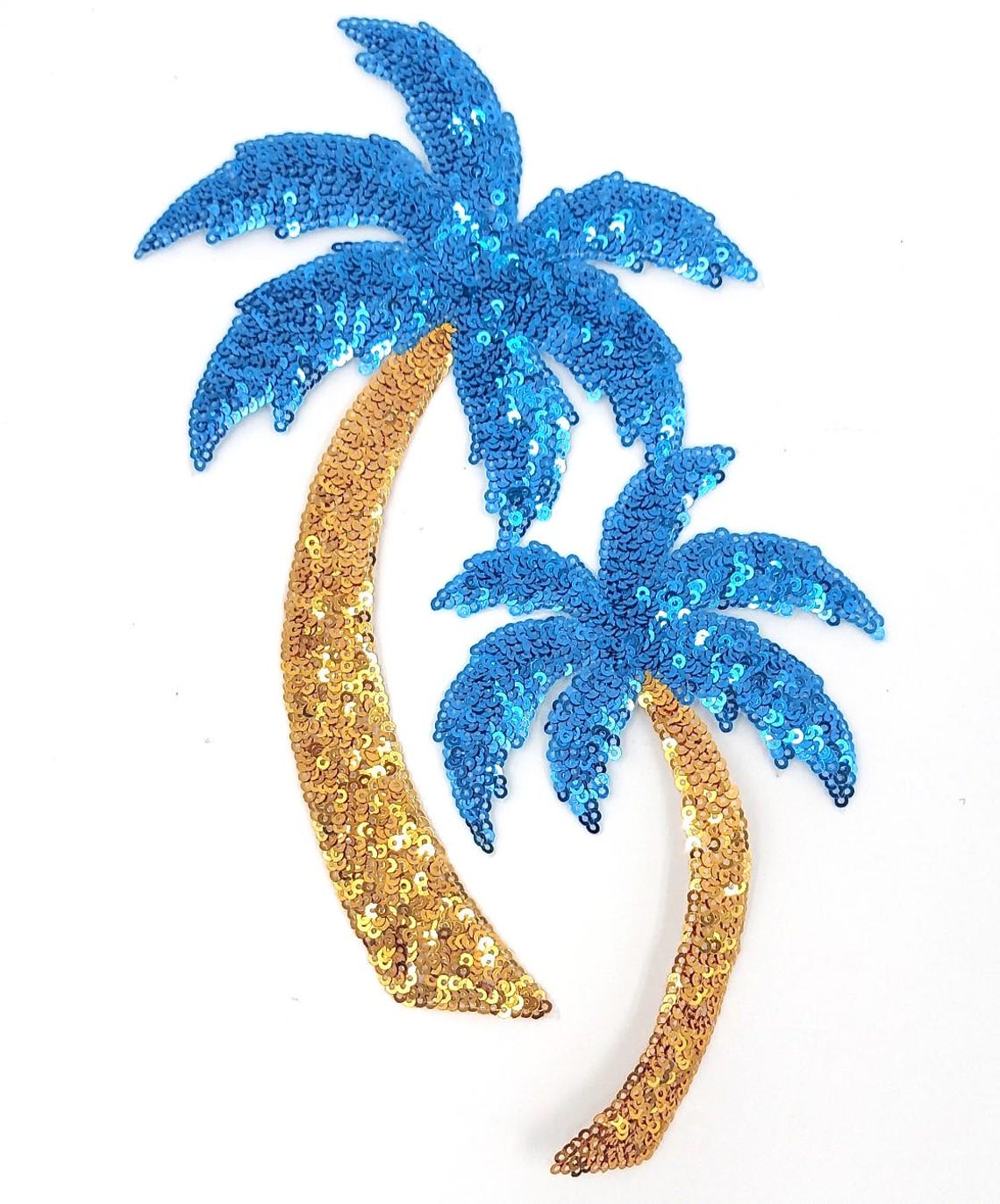 Sequin Blue or Green Palm Tree Patches - Ships From USA - Etsy