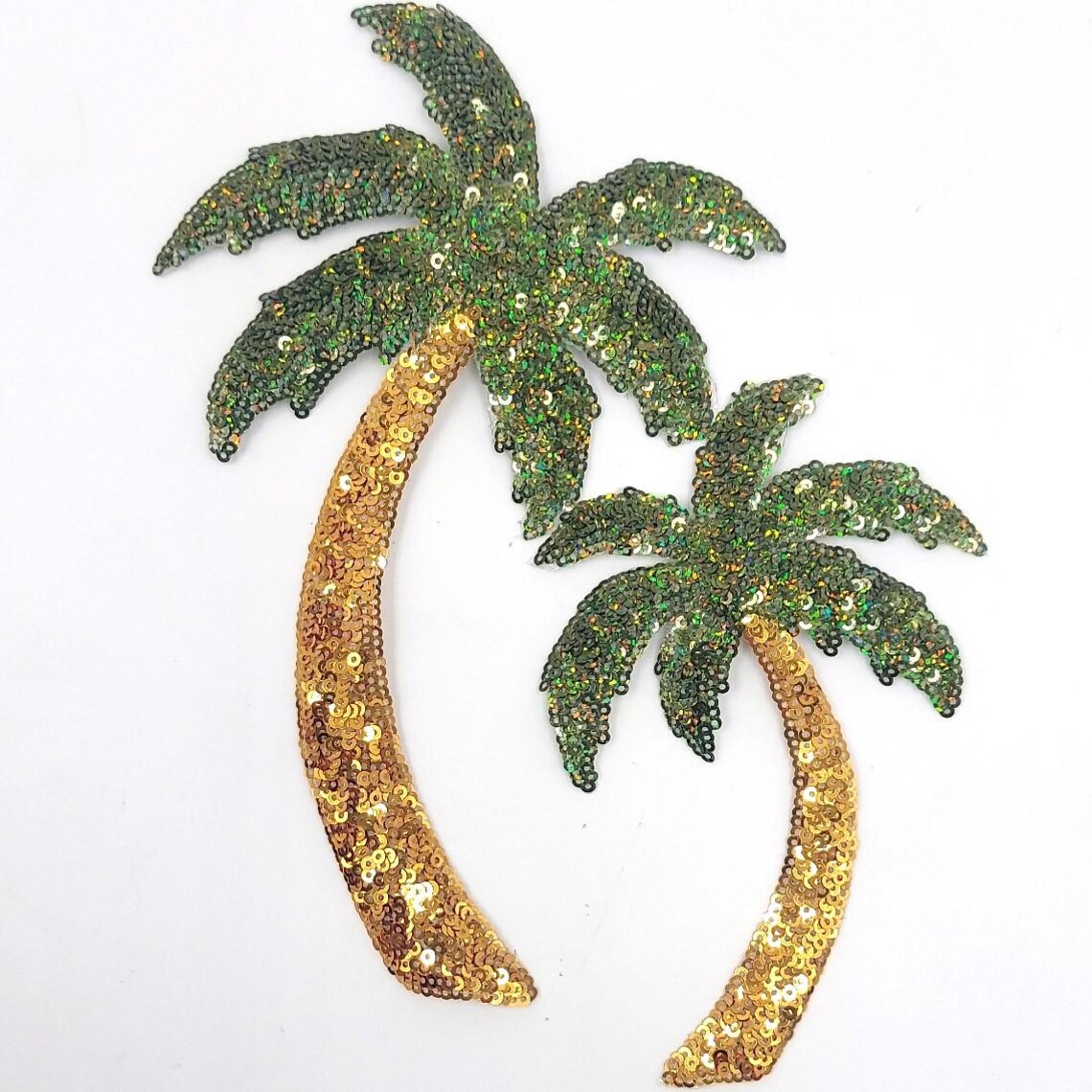 Sequin Blue or Green Palm Tree Patches - Ships From USA - Etsy