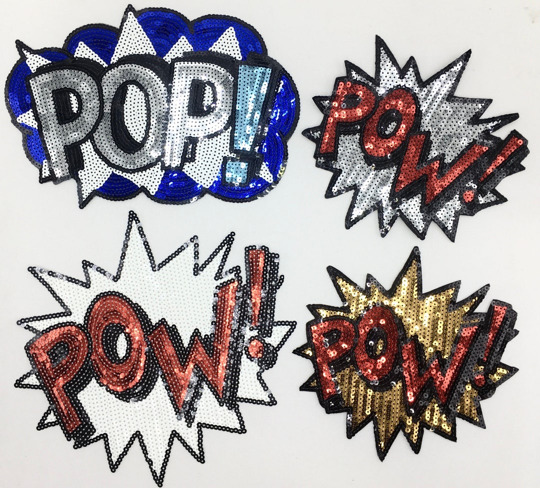 Sequin POW and POP Patches - Ships From USA - Etsy