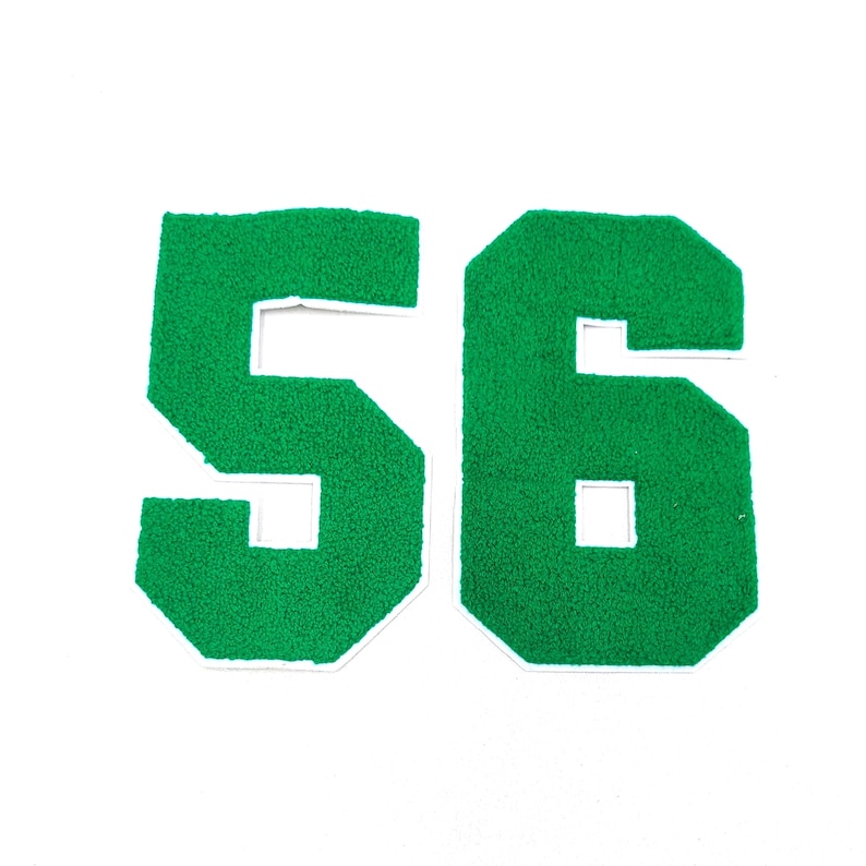Large 8 Inch Chenille Numbers With White Border: Pick Your # / Color - Etsy