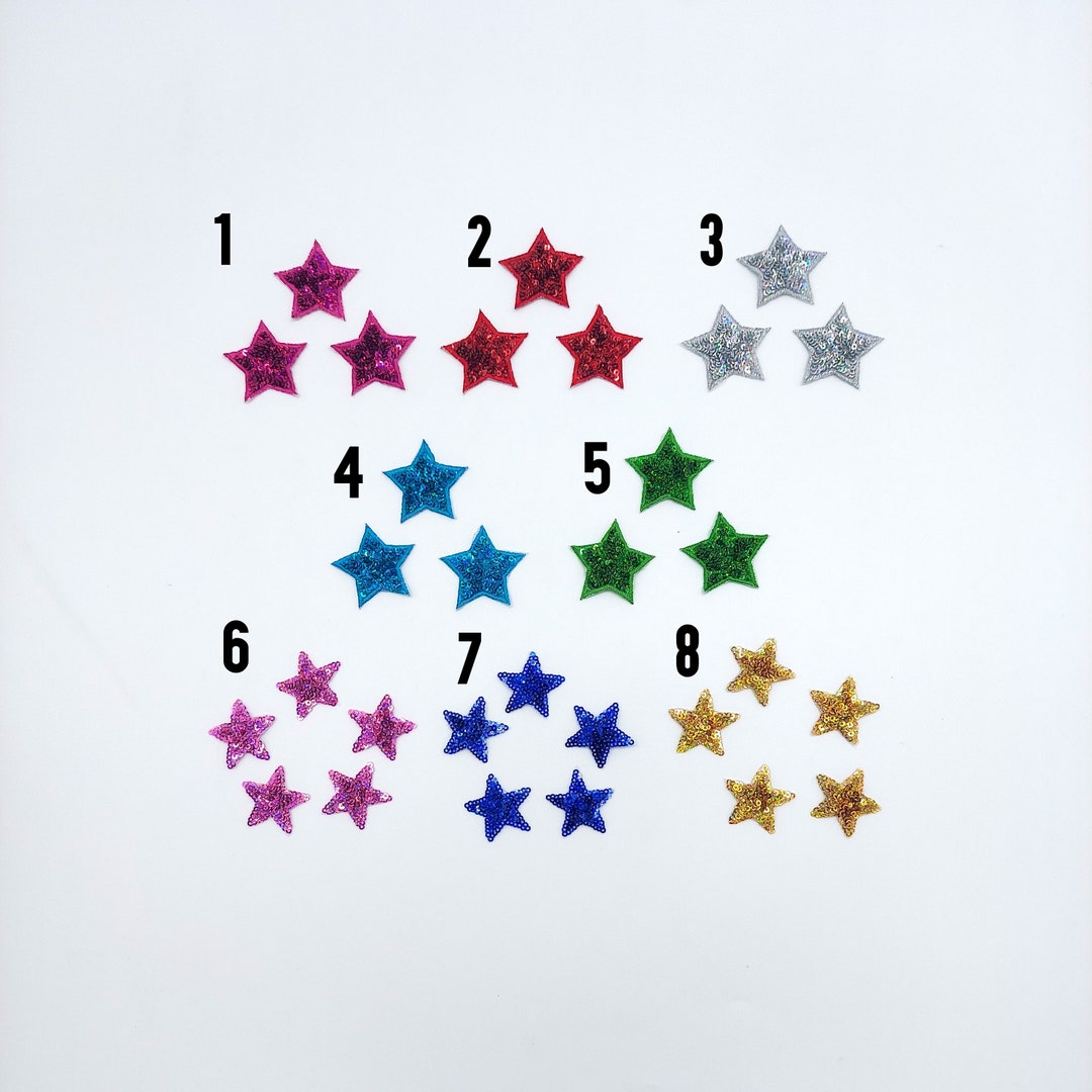 Small Textured Sequin and Embroidery Stars Patches - Ships From USA - Etsy