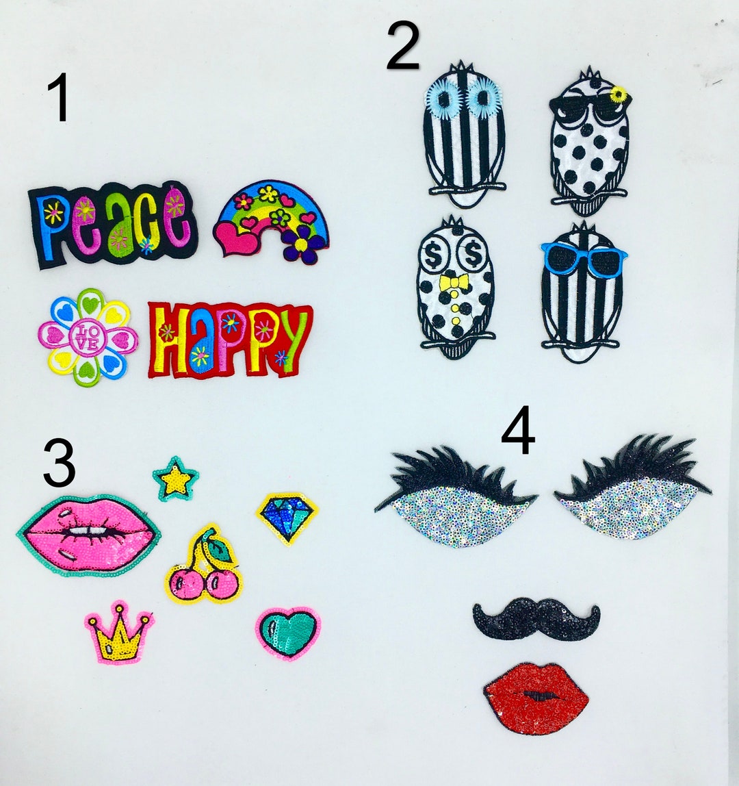 Sequin and Embroidery Mini Patches Set - Ships From USA - Etsy