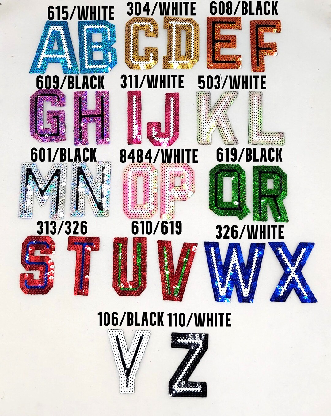 18 Colors! 3in Two Tone Outline Sequin Iron-on Letters - Etsy