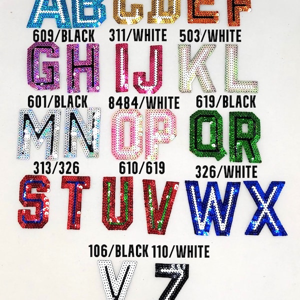 Sequin Iron on Letters - Etsy