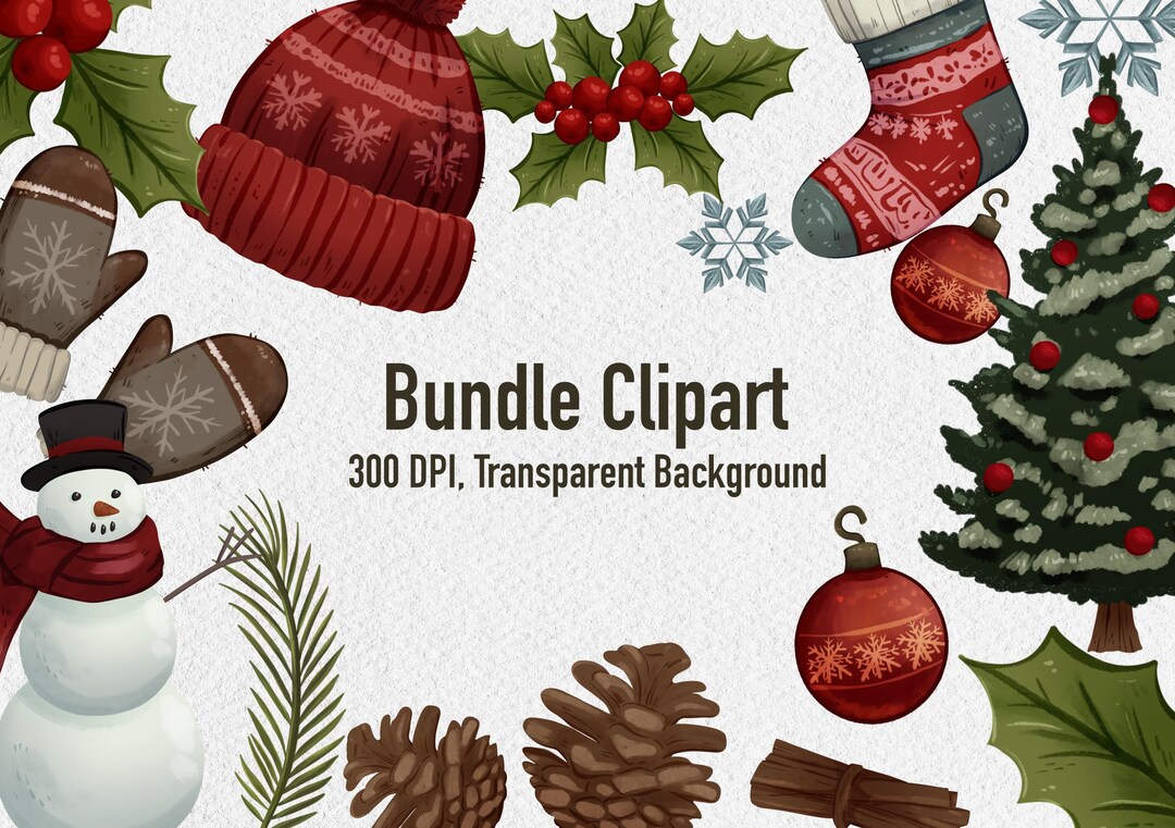 Christmas Clipart Bundle High-quality Holiday Digital Clip Art Set ...