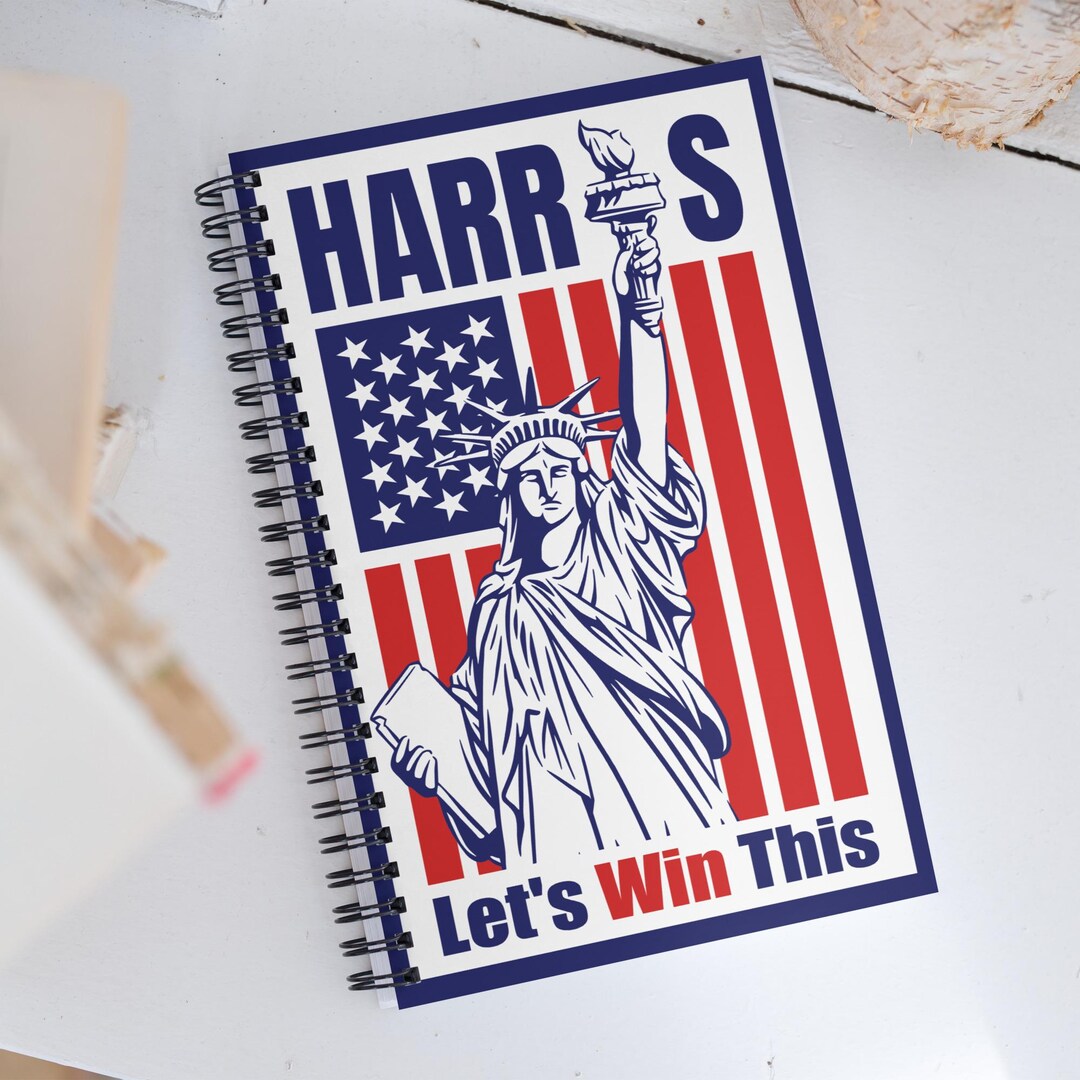 Patriotic Kamala Harris Notebook Statue of Liberty & USA Flag Cover - Etsy