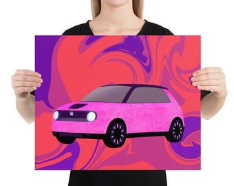 Electric Car Poster - Etsy