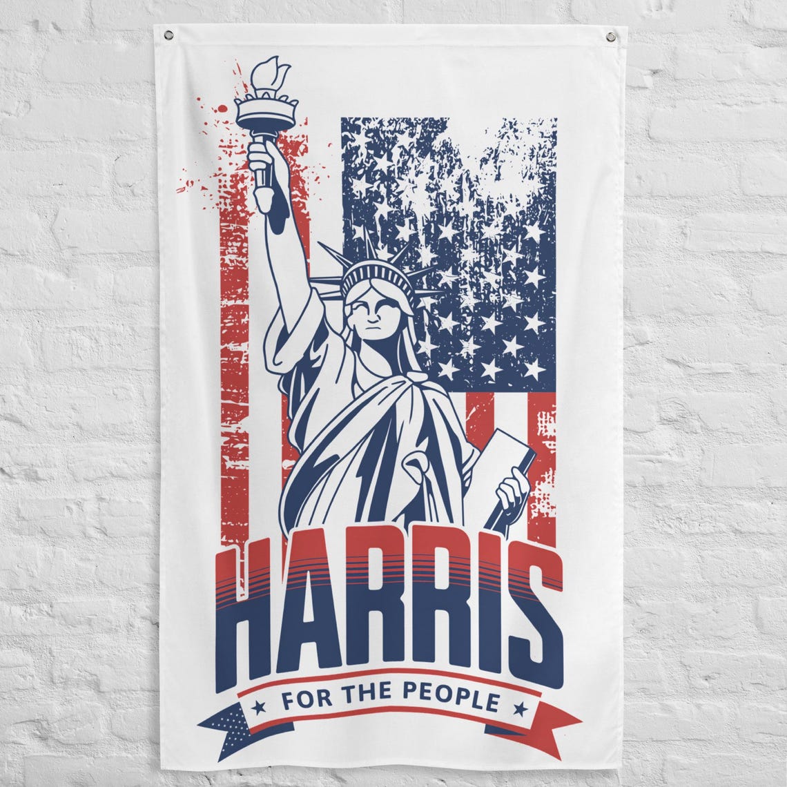 Kamala Harris Patriotic Wall Flag Vintage Statue of Liberty American ...